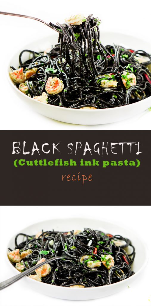 BLACK SPAGHETTI ( SQUID INK PASTA) - Chefjar