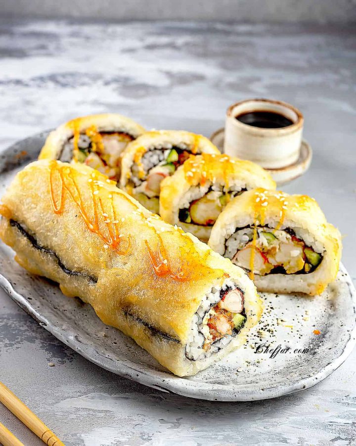 Godzilla Roll (Fried Shrimp Tempura Roll) - Chefjar
