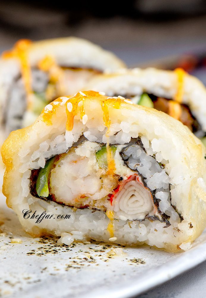Godzilla Roll (Fried Shrimp Tempura Roll) - Chefjar
